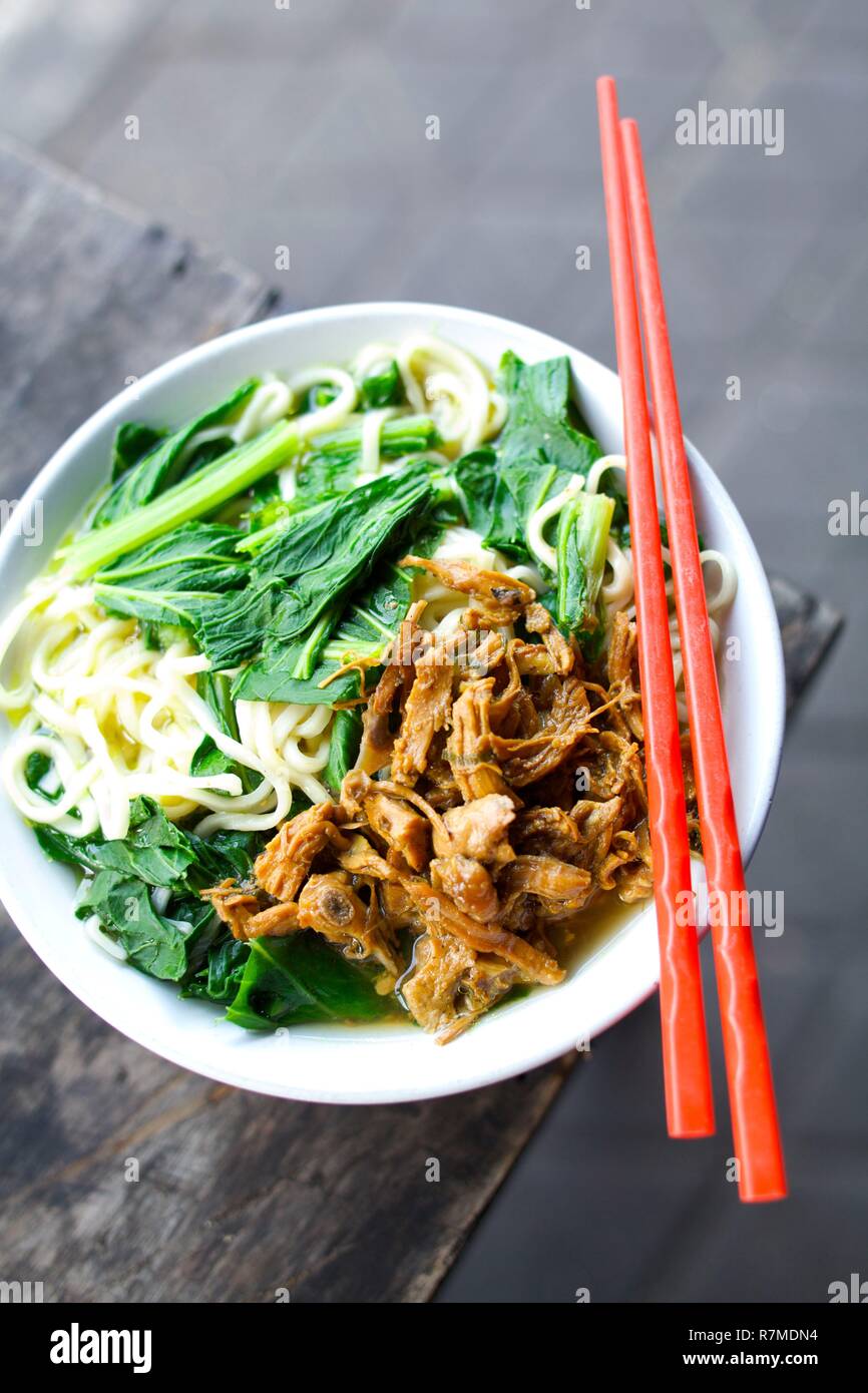 Indonesia, Java, Central Java, recipe soto ayam rice soup with chicken ...