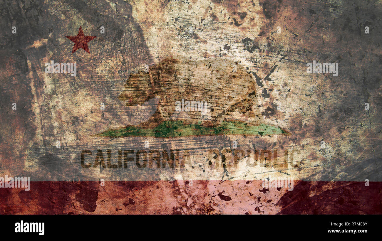 Very Grungy Vintage California Flag, Grunge Background Texture Stock ...