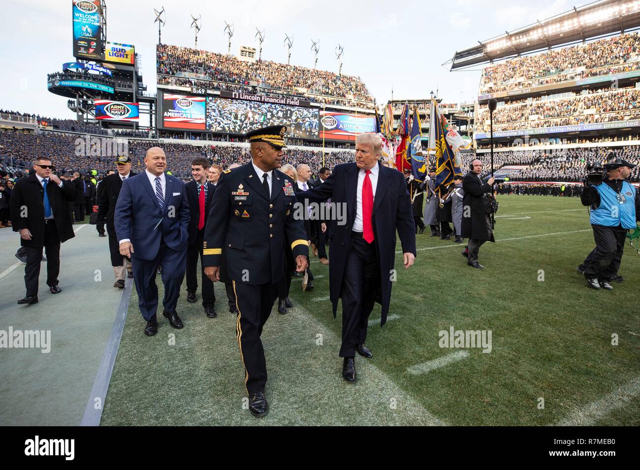 U.S President Donald Trump, right, and West Point Superintendent Lt ...