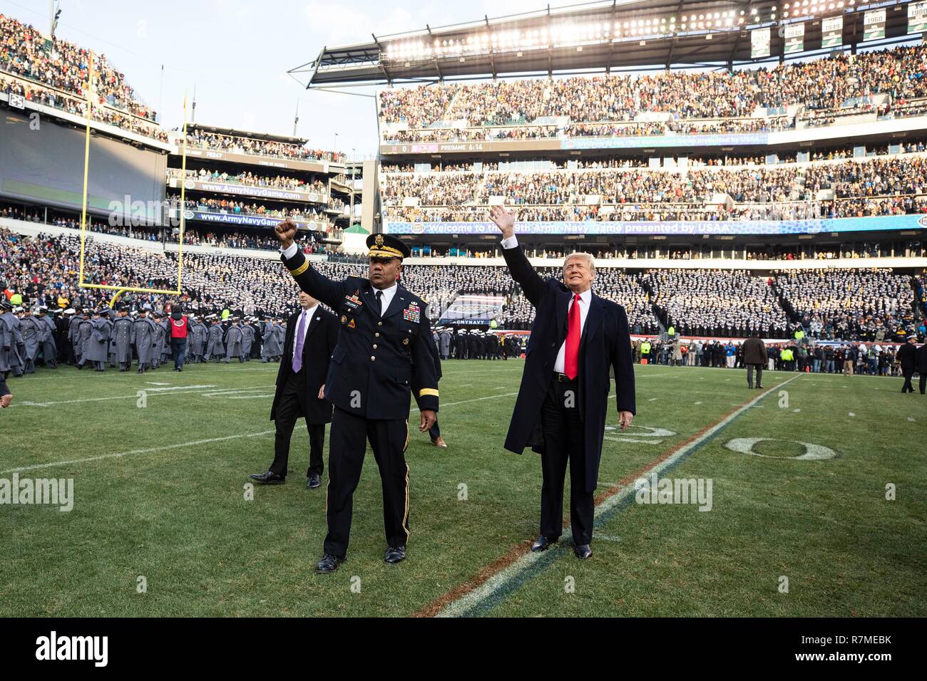U.S President Donald Trump, right, and West Point Superintendent Lt ...