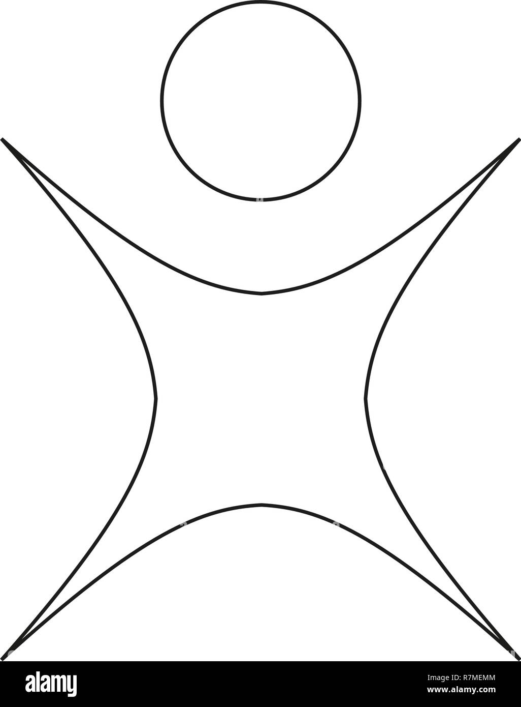 Linear People, user, men or child with hands up vector icon or logo ...