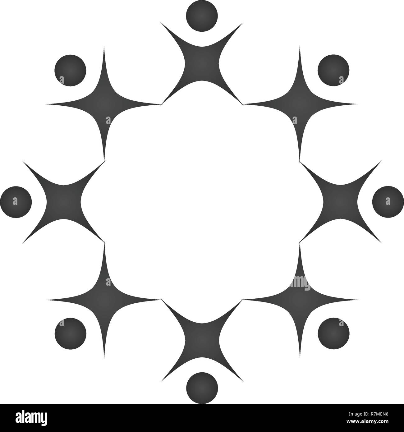 abstract color people together as circle teamwork or teambuilding ...