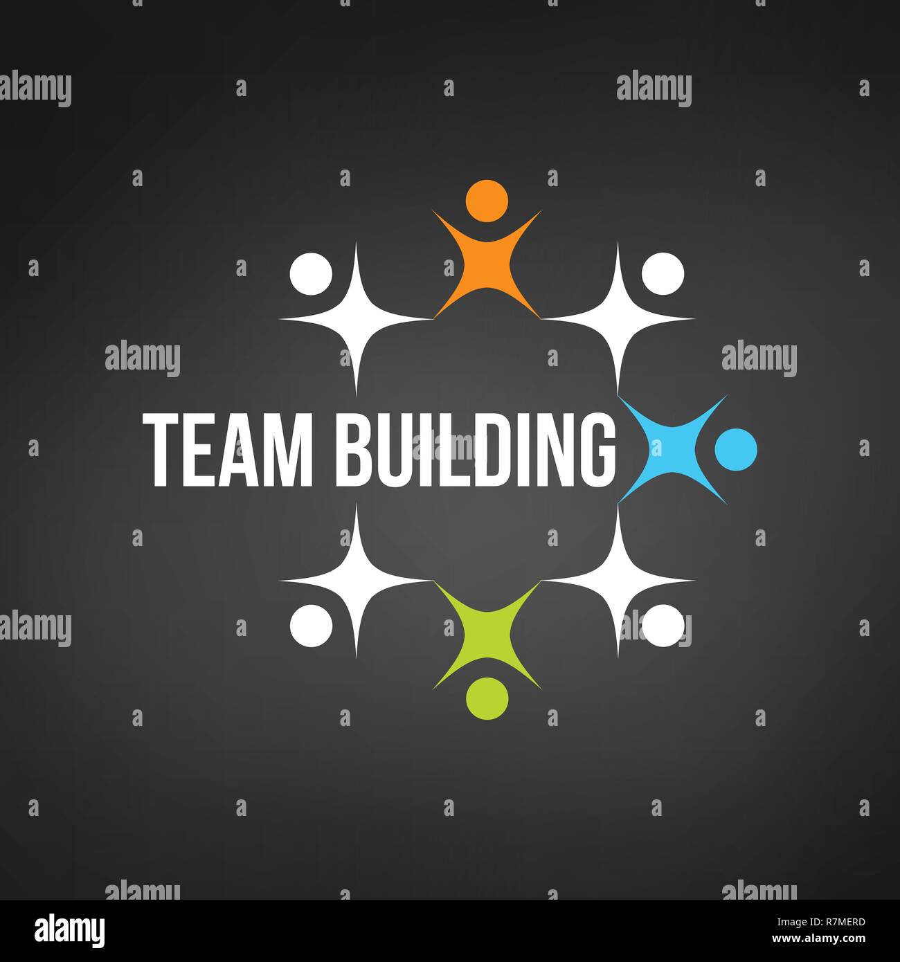 abstract color people together as circle teamwork or teambuilding ...