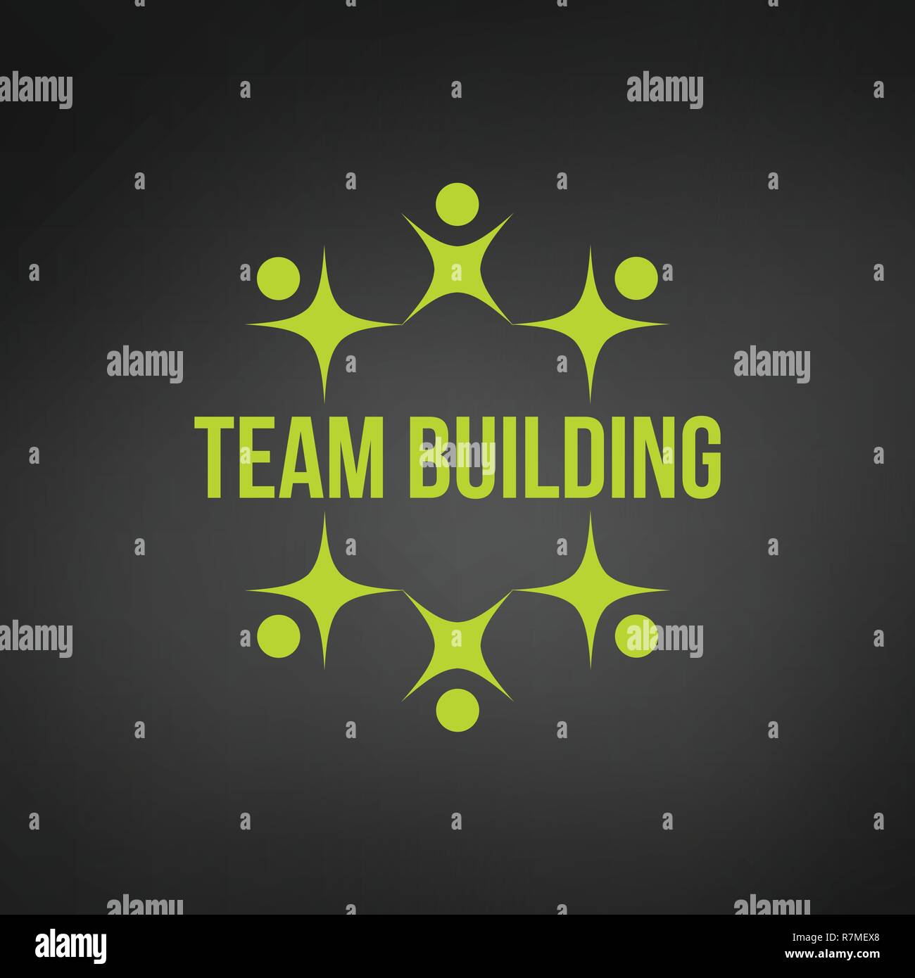 abstract green people together as circle teamwork or teambuilding ...