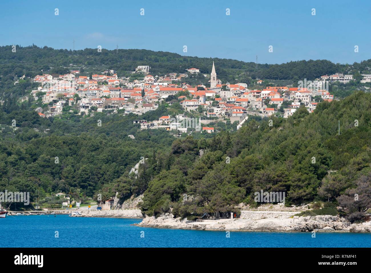 Croatia, Dalmatia, Dalmatian coast, Brac island, Selca village Stock ...