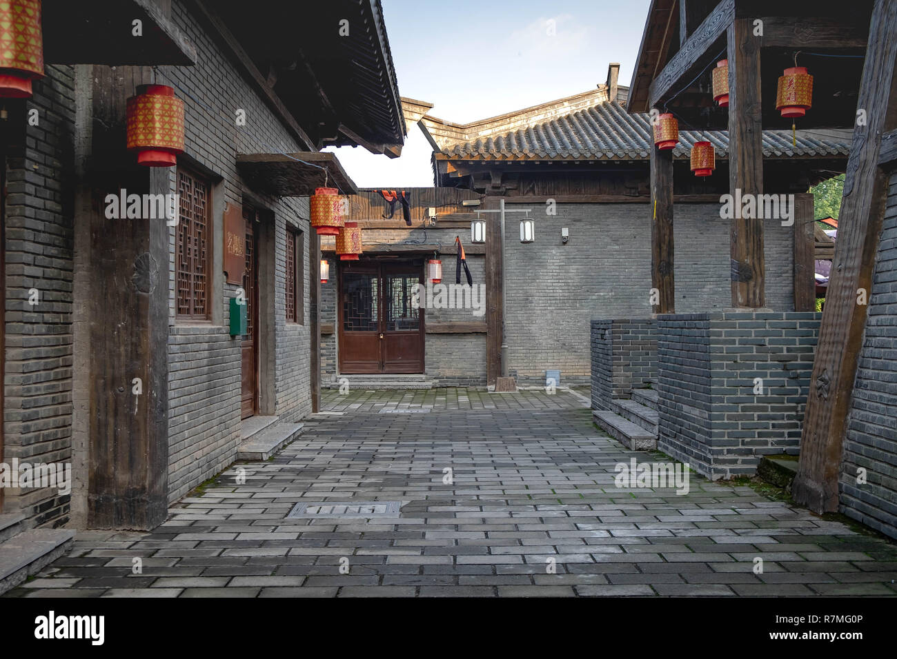 Chibi, Hubei/ CHINA - OCT 25, 2018: Tranquil Chinese traditional alley ...