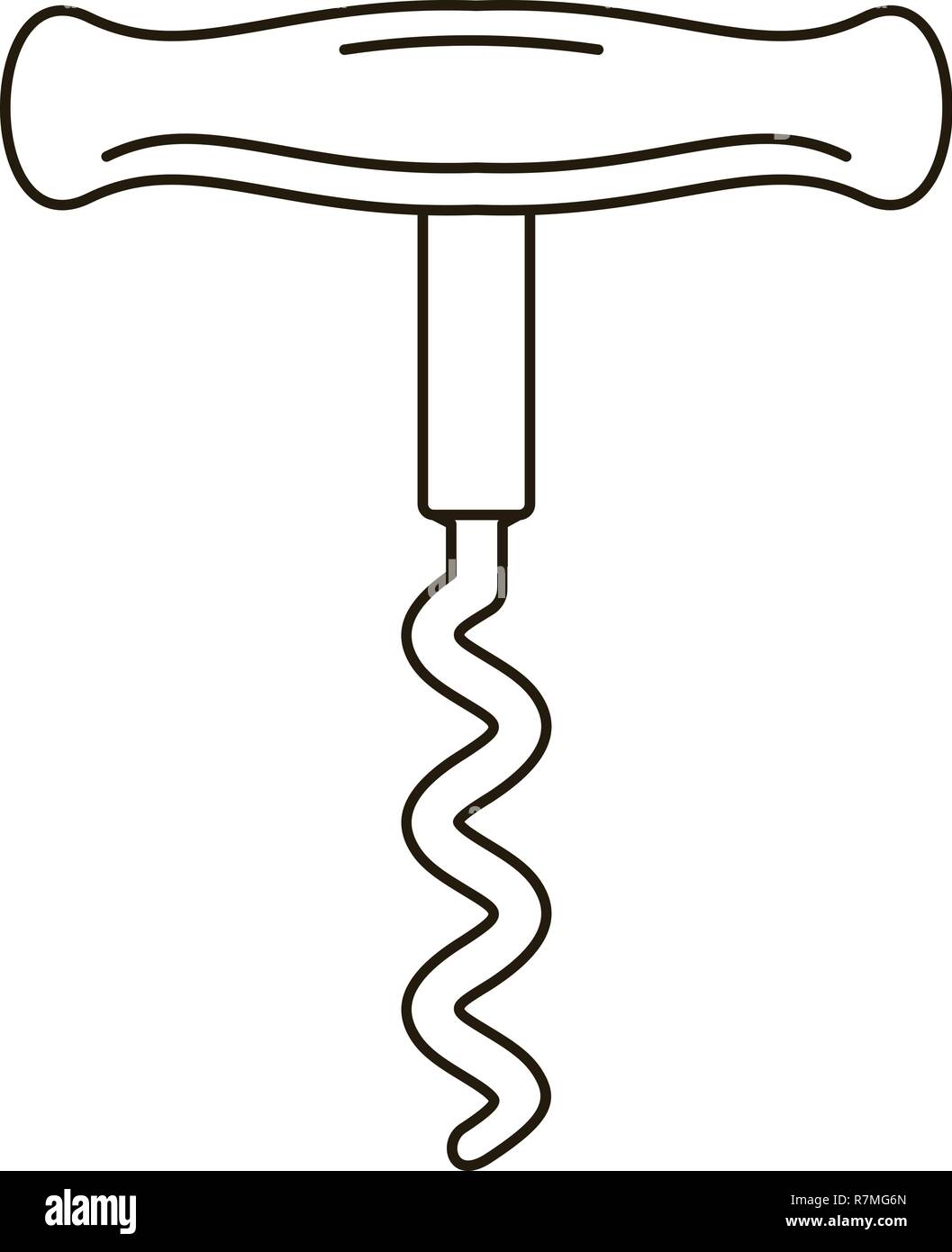 Wood corkscrew icon. Outline wood corkscrew vector icon for web design ...