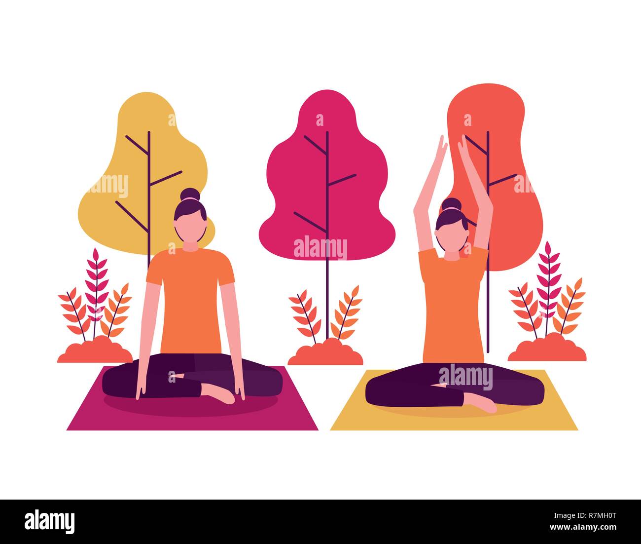 People doing yoga class Stock Vector Images - Alamy
