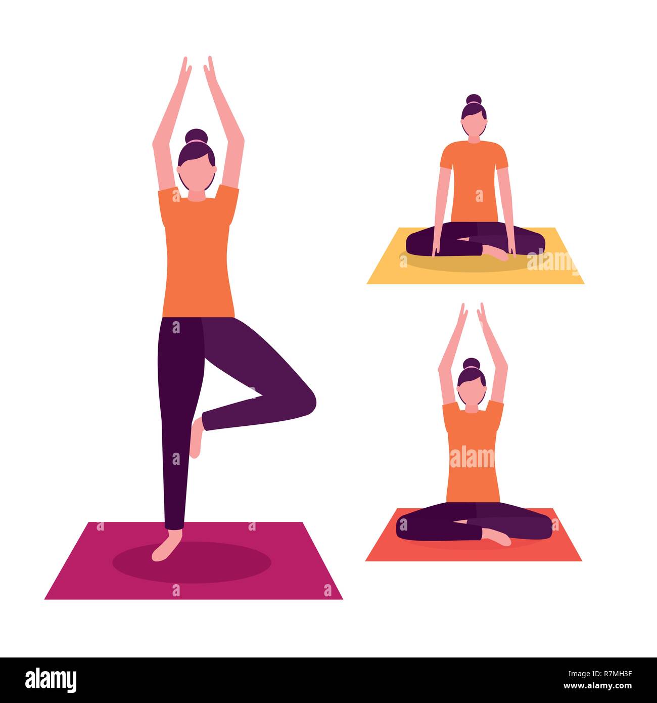 Ashtanga yoga vector Cut Out Stock Images & Pictures - Alamy