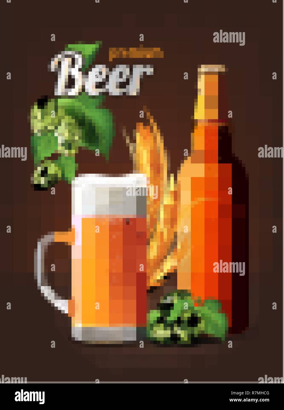 Beer Poster template for classic white beer ad package design. Vector ...