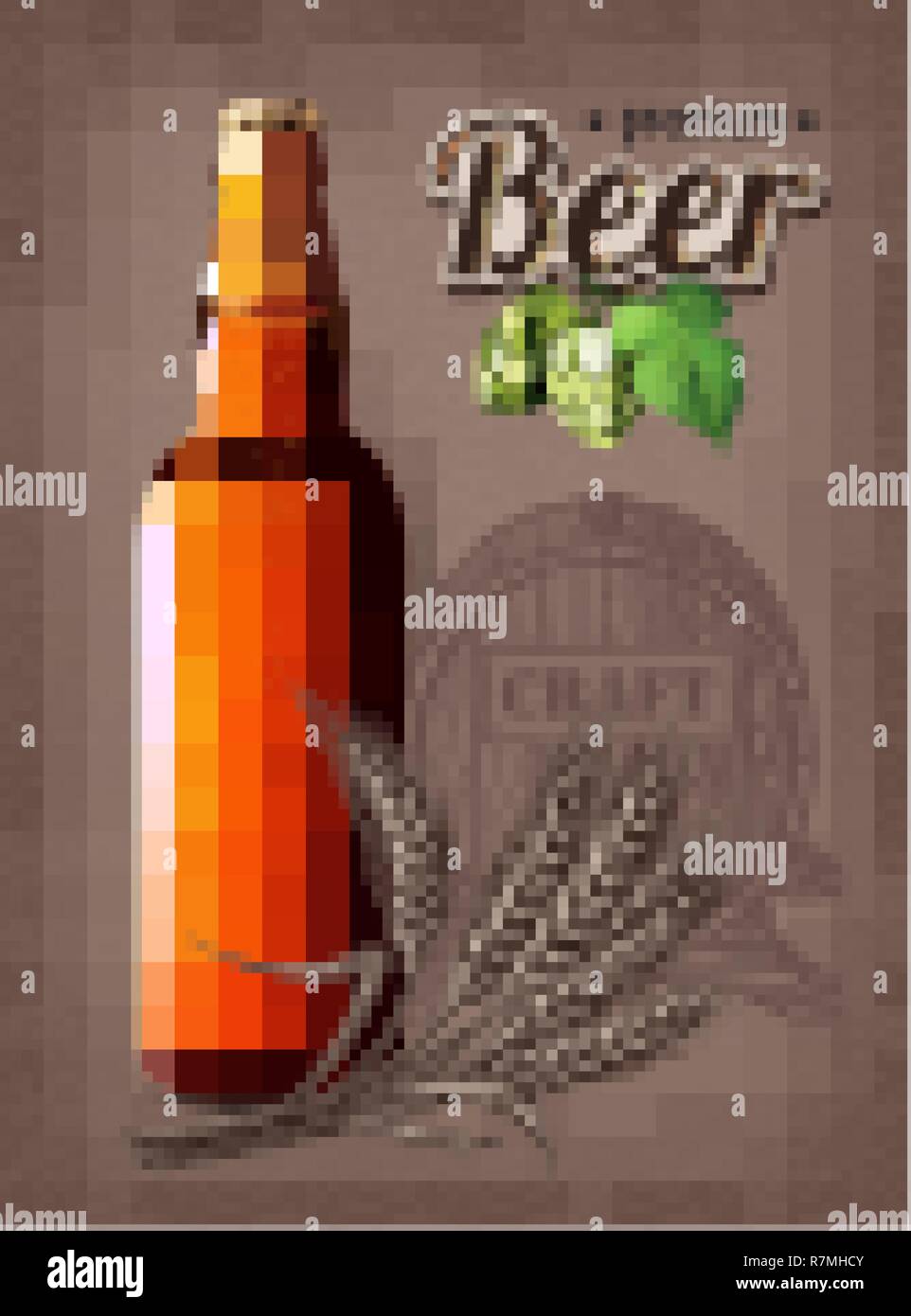 Beer Poster template for classic white beer ad package design. Vector ...