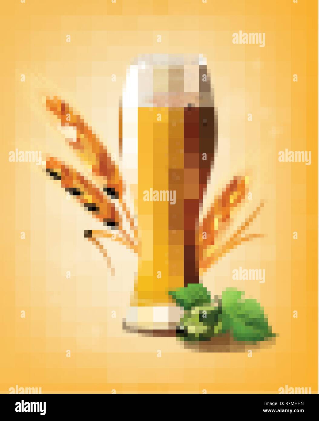 Beer Poster template for classic white beer ad package design. Vector ...