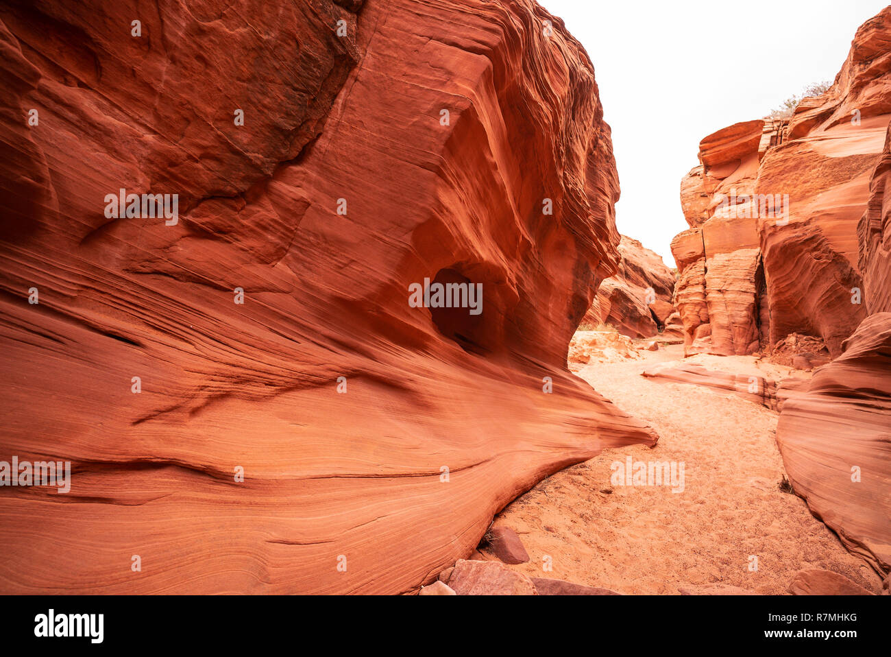 Waterhole Canyon - a slot canyon caused by flash flooding, cutting ...
