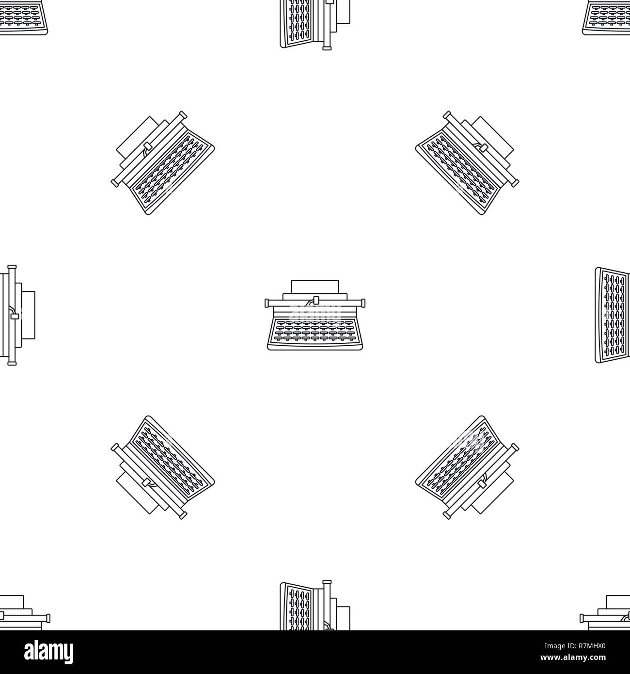 Old typewriter icon. Outline illustration of old typewriter vector icon ...