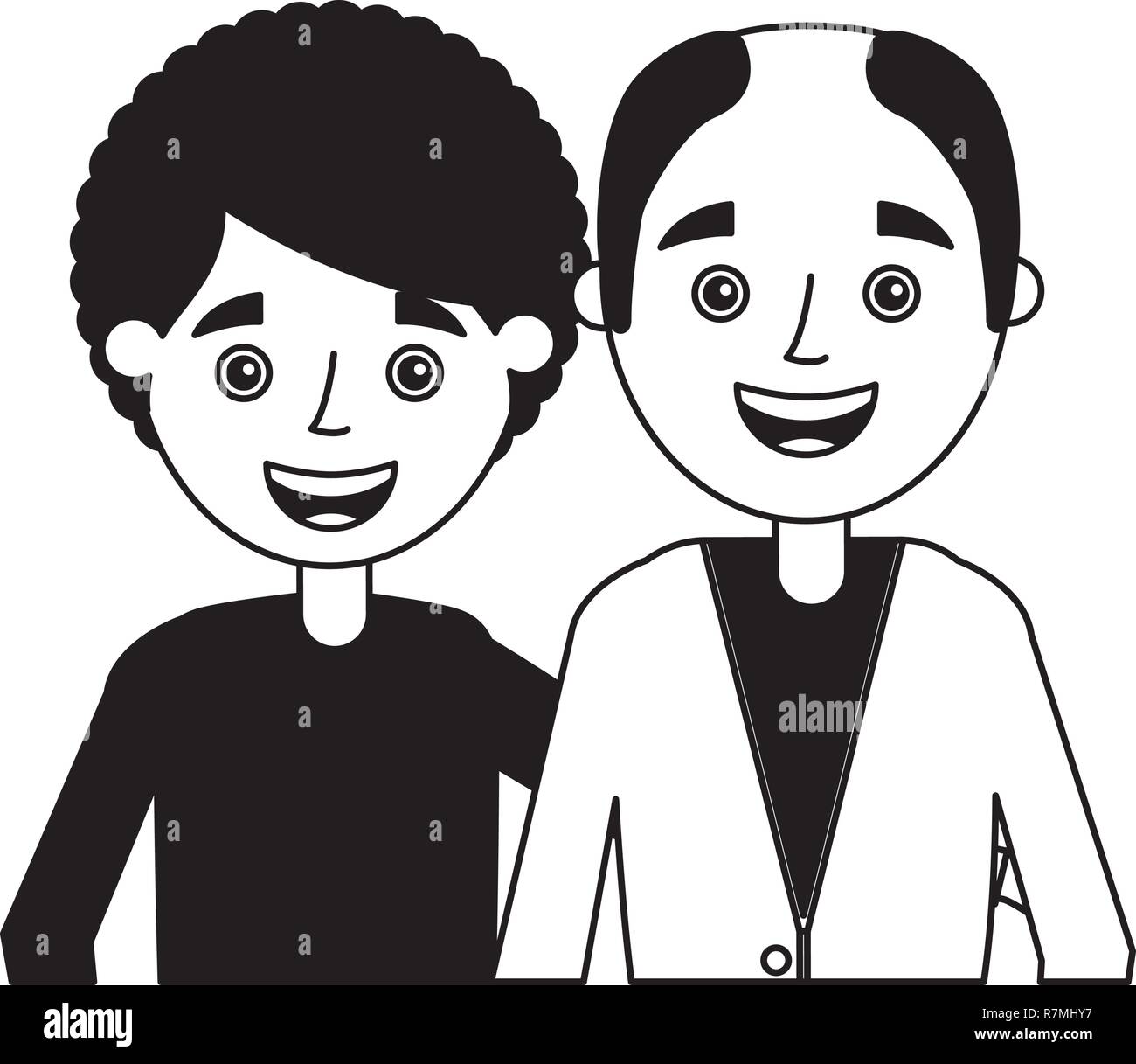 elderly couple embrace characters white background Stock Vector Image ...