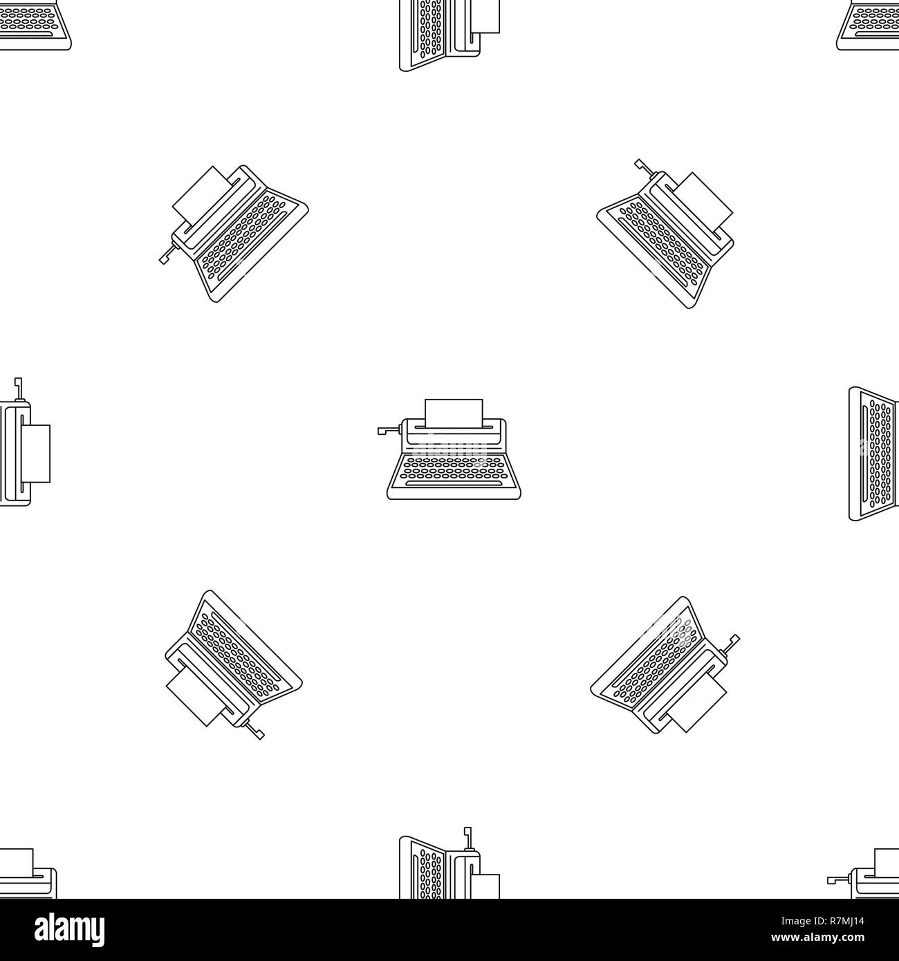 Small typewriter icon. Outline illustration of small typewriter vector ...