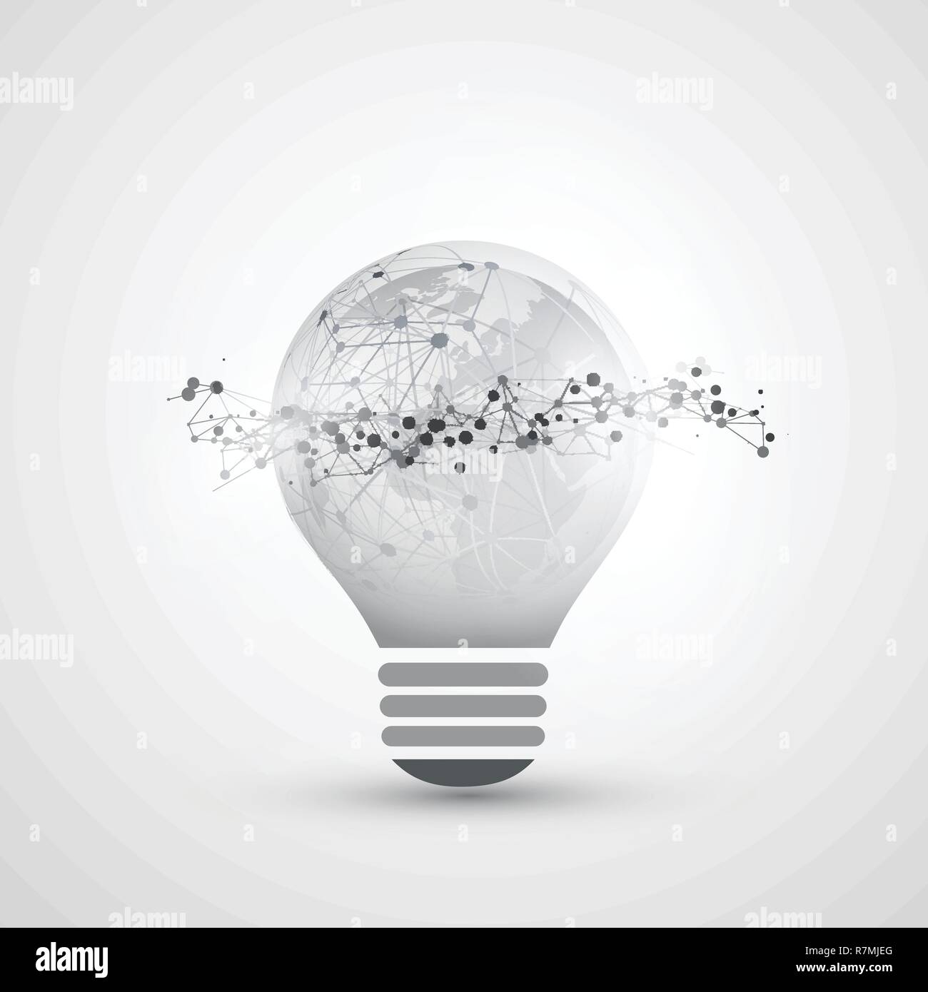 Abstract Electricity, Cloud Computing and Global Network Connections ...