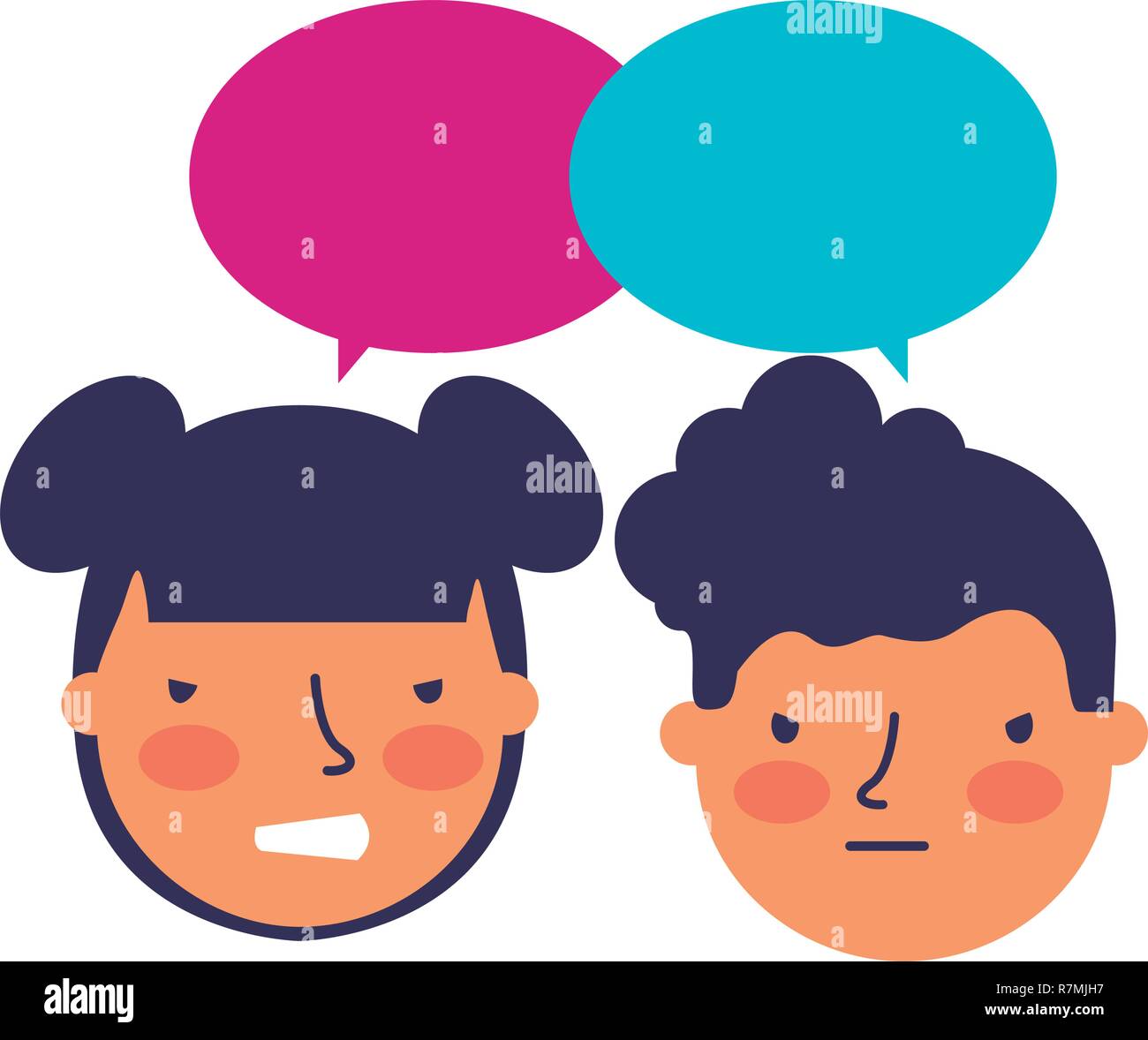 boy and girl sad emotion speech bubble Stock Vector Image & Art - Alamy