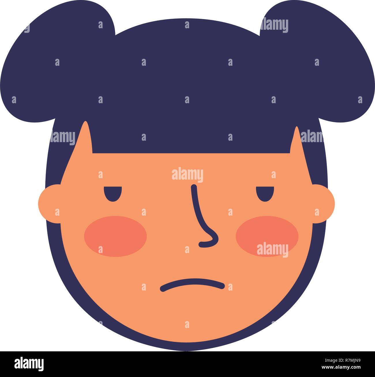 girl face sad expression gesture Stock Vector Image & Art - Alamy