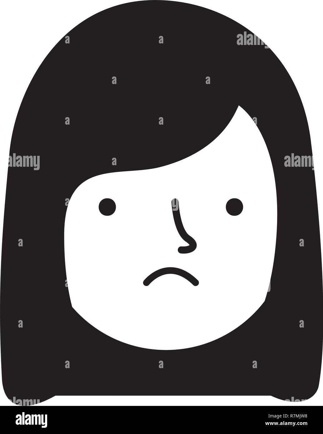 girl face sad expression gesture Stock Vector Image & Art - Alamy