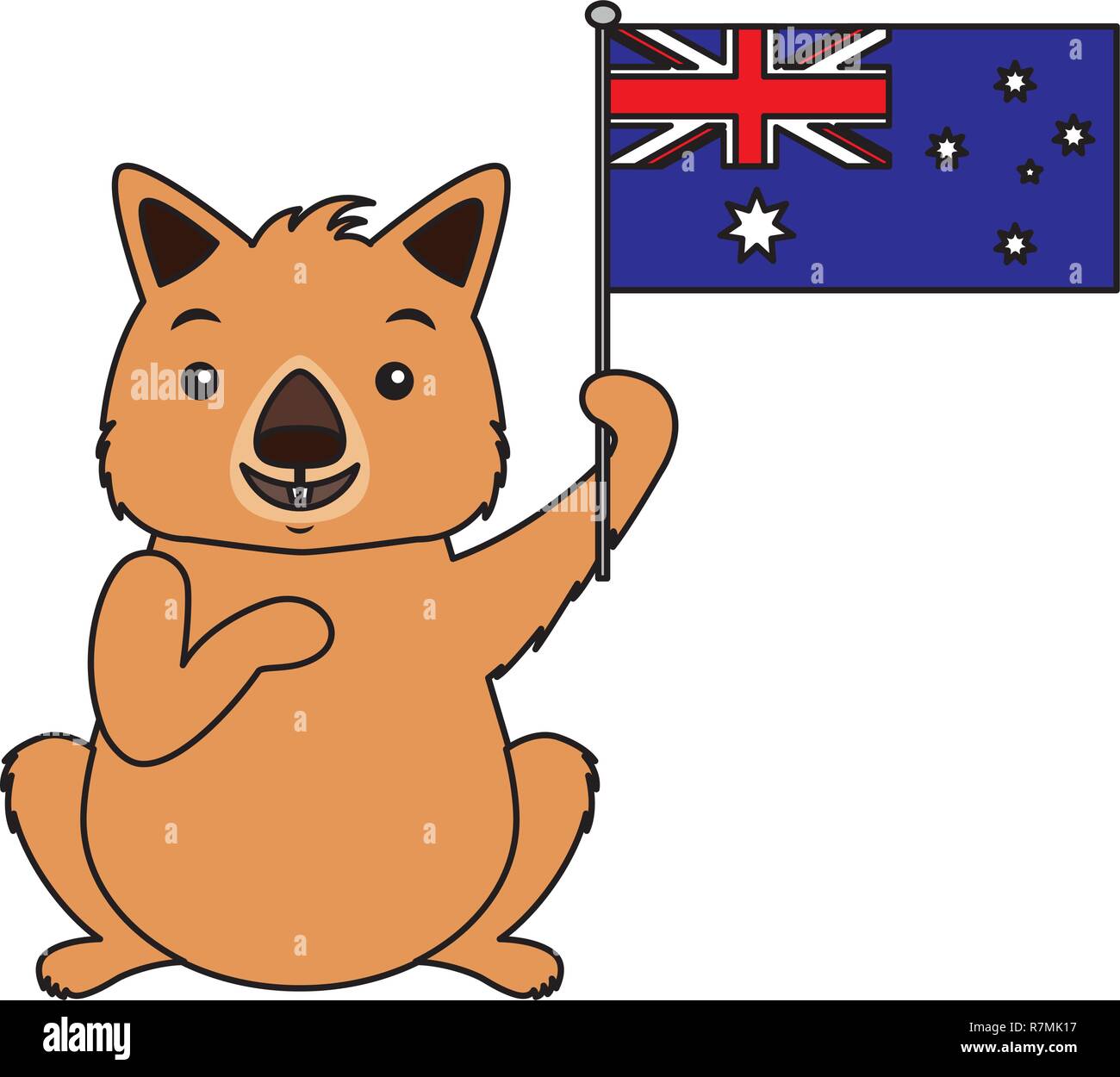wombat with hat australian flag celebration Stock Vector Image & Art ...