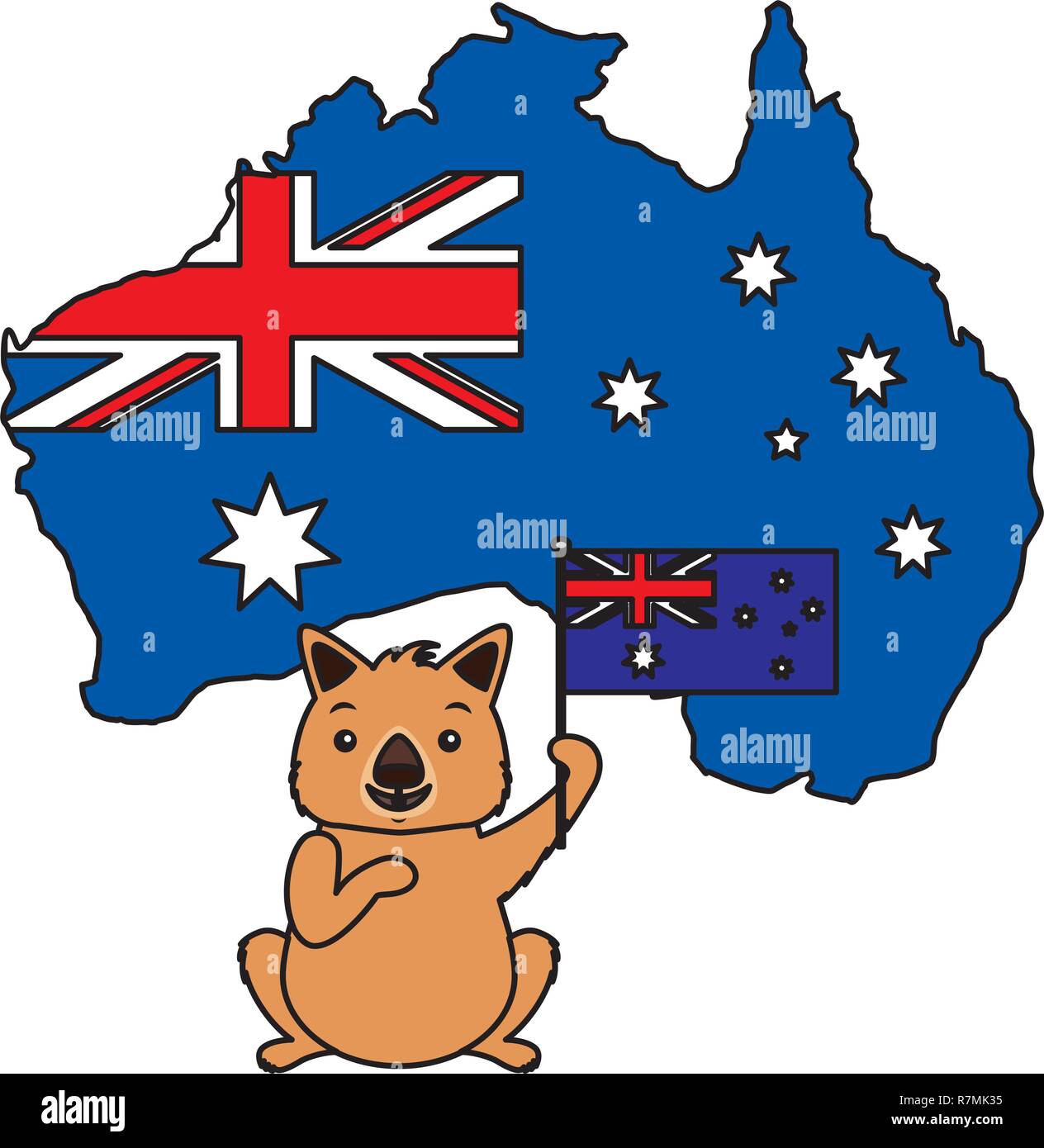wombat with hat australian flag map Stock Vector Image & Art - Alamy