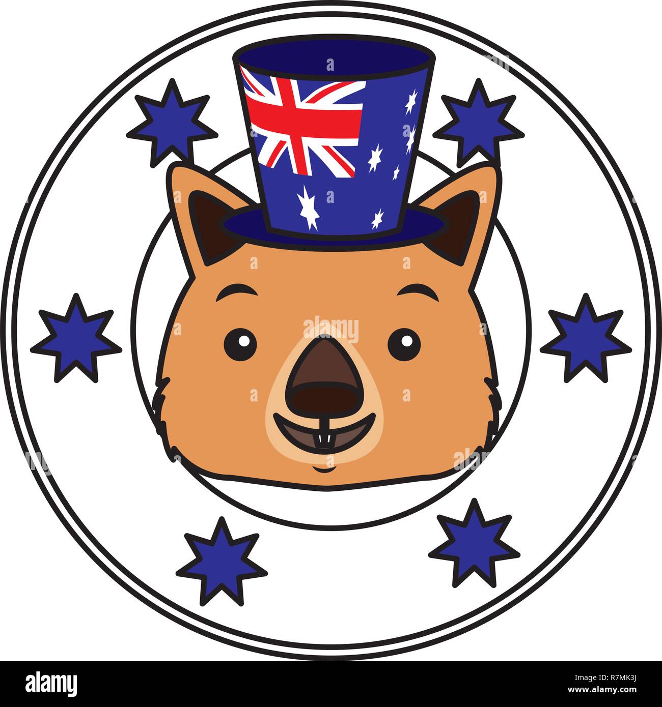 wombat hat australian flag emblem Stock Vector Image & Art - Alamy