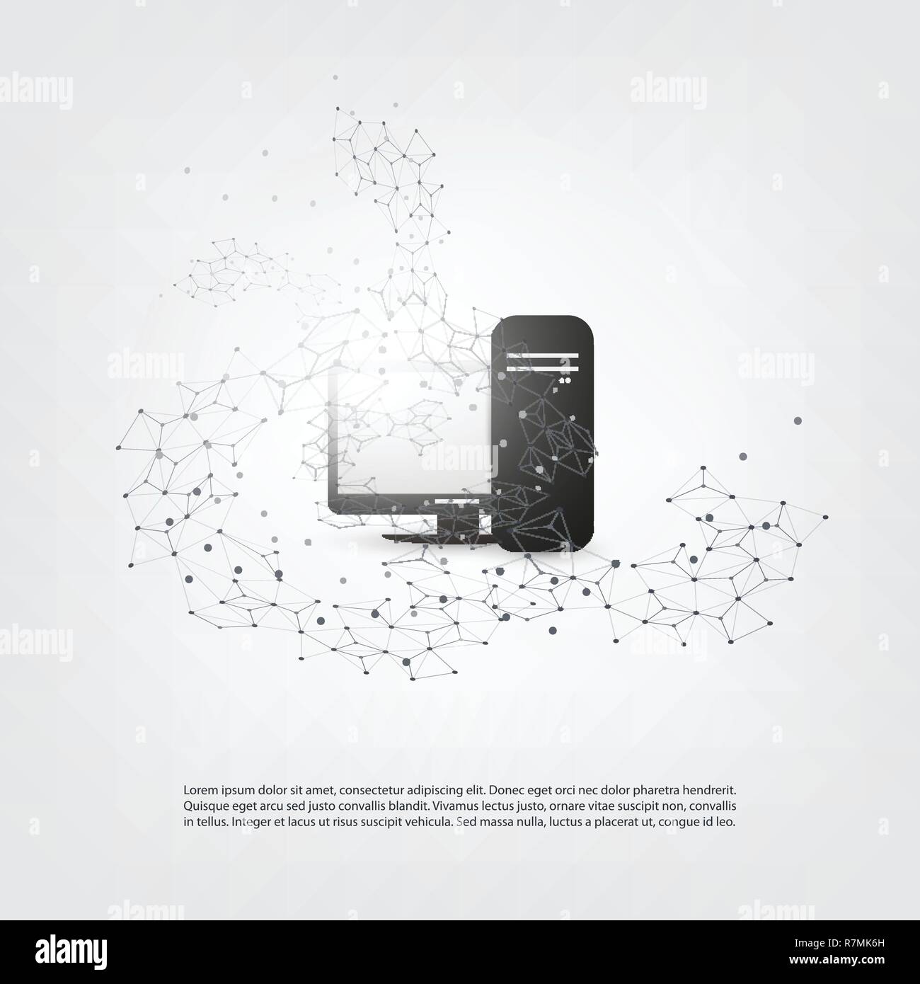 Abstract Cloud Computing Network Structure Connection Digital Data