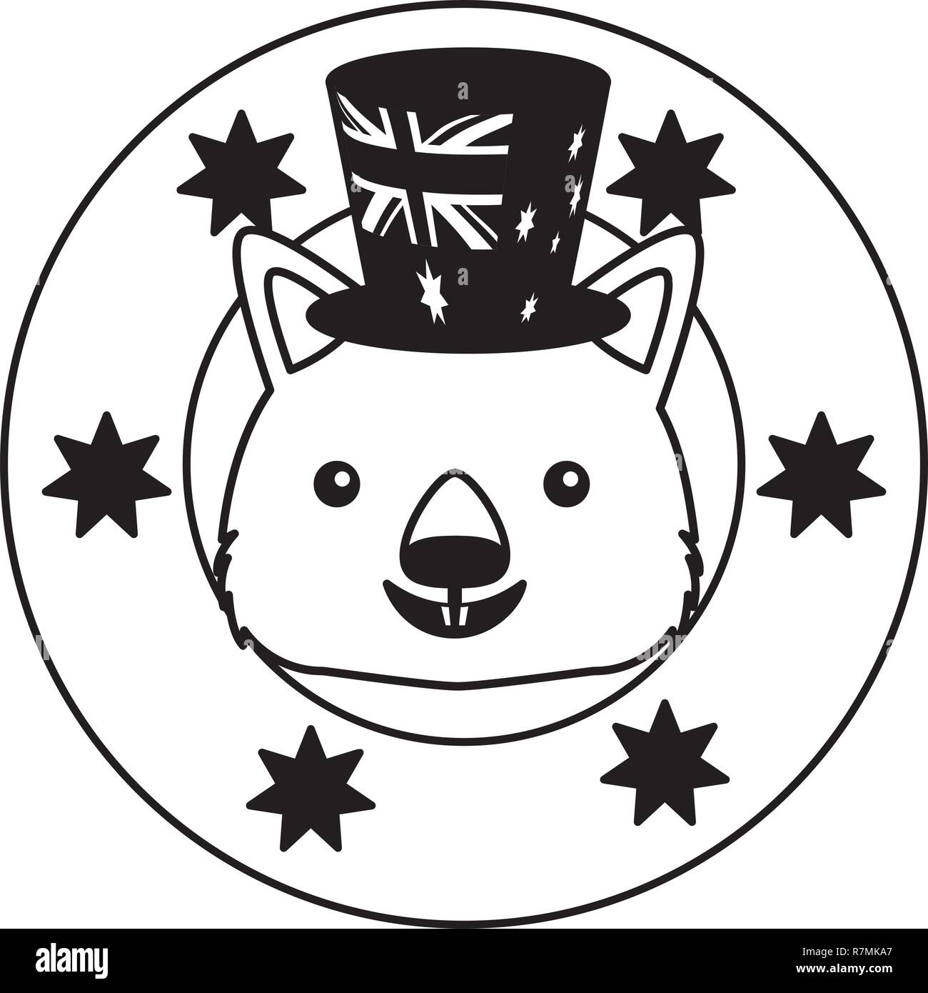 wombat hat australian flag emblem Stock Vector Image & Art - Alamy