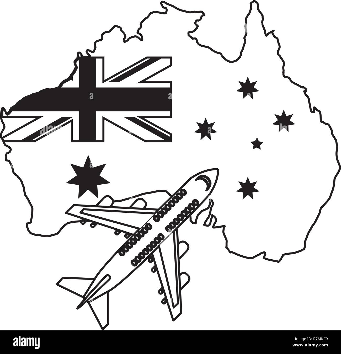 australian flag map flying airplane Stock Vector Image & Art - Alamy