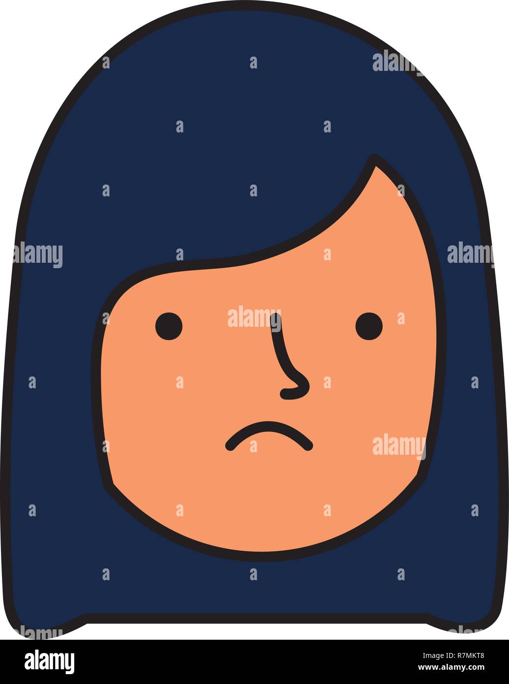 girl face sad expression gesture Stock Vector Image & Art - Alamy