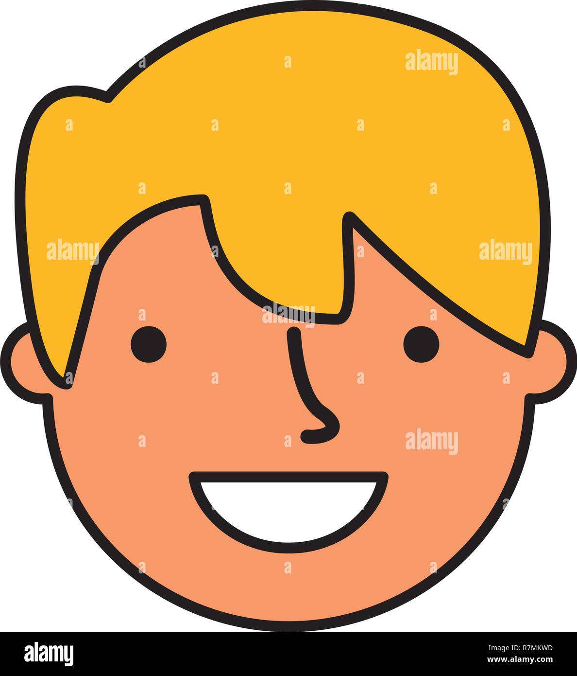 smiling expression boy face happy Stock Vector Image & Art - Alamy