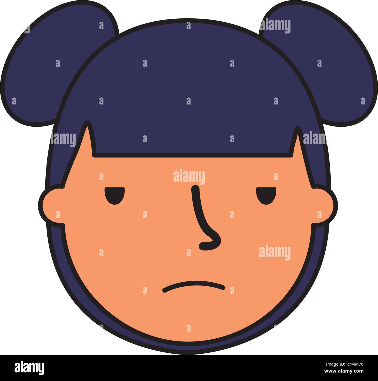 girl face sad expression gesture Stock Vector Image & Art - Alamy