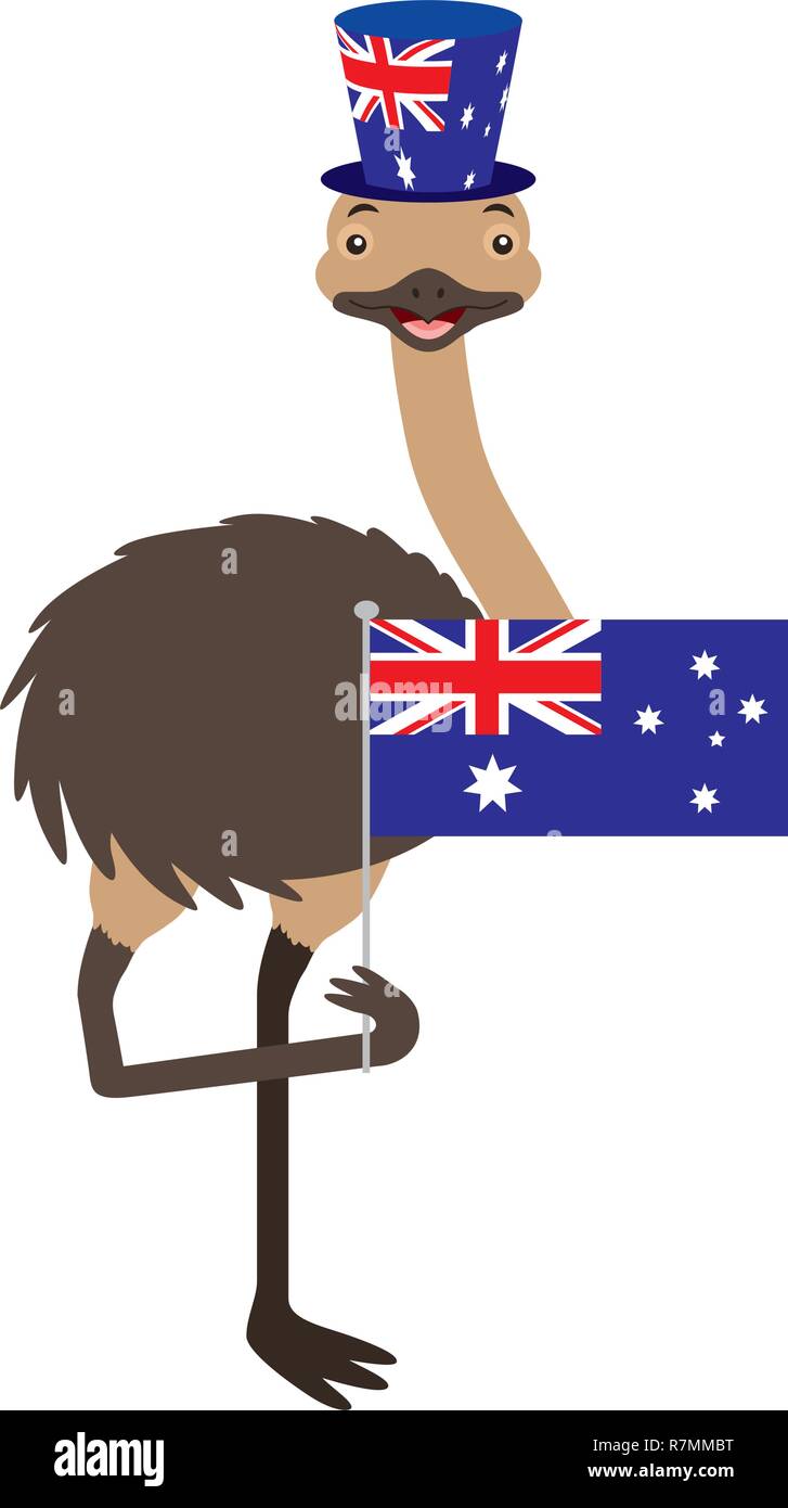 emu with hat australian flag celebration Stock Vector Image & Art - Alamy
