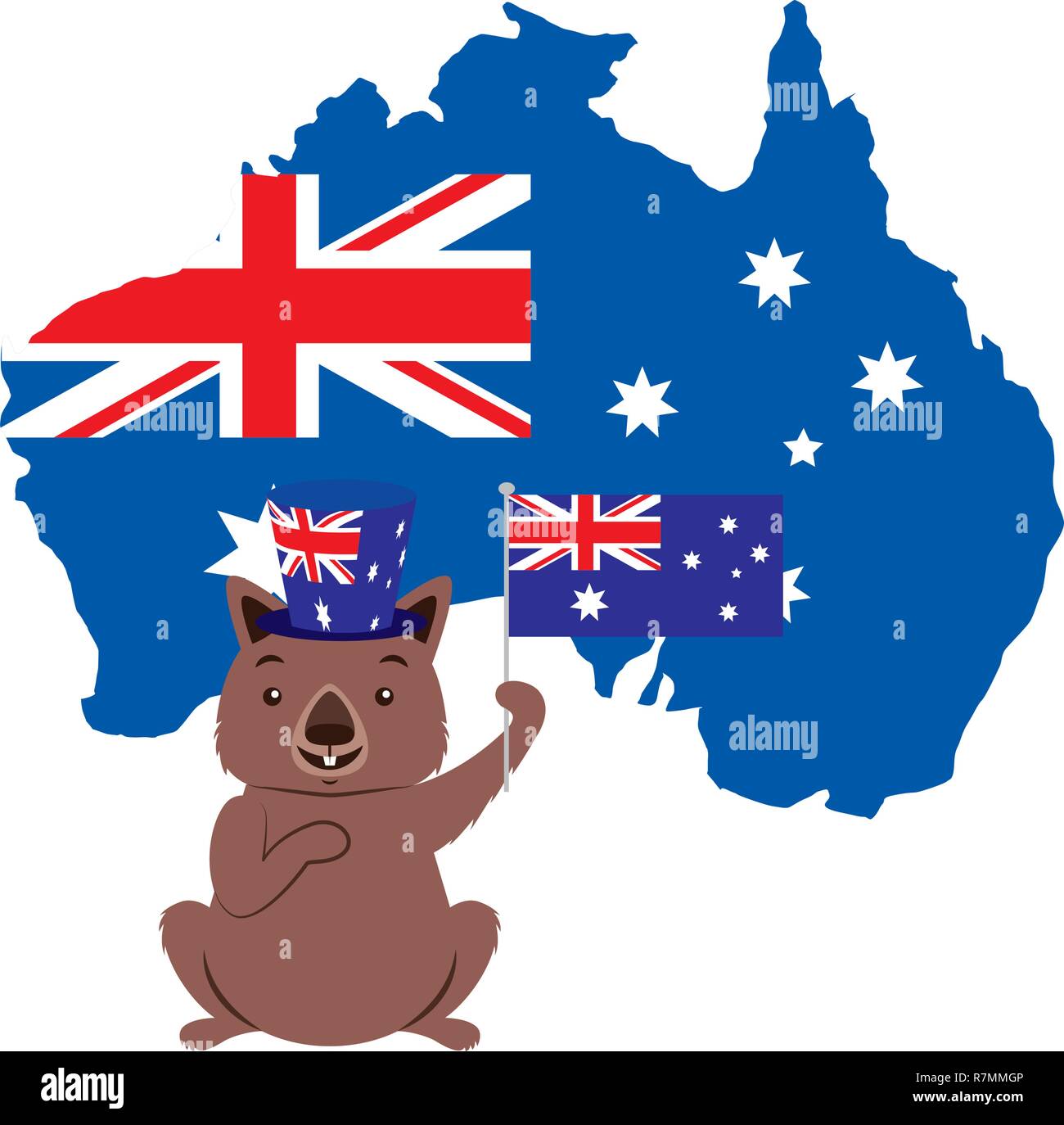 wombat with hat australian flag map Stock Vector Image & Art - Alamy