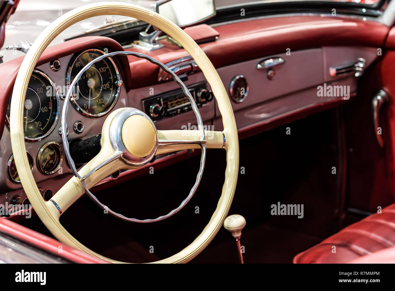 Retro Interior Of Vintage Car Stock Photo - Alamy