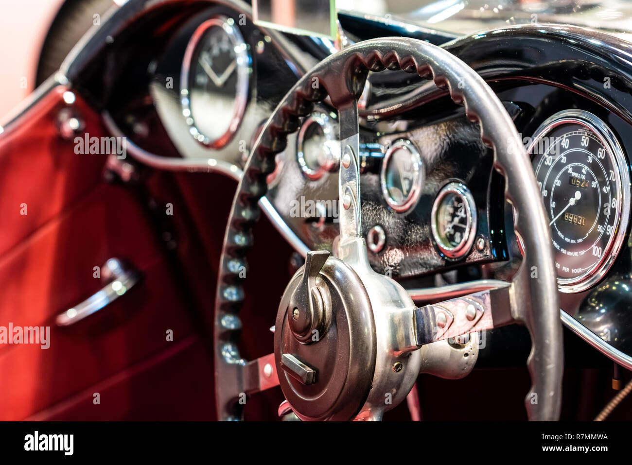 Retro Interior Of Vintage Car Stock Photo - Alamy