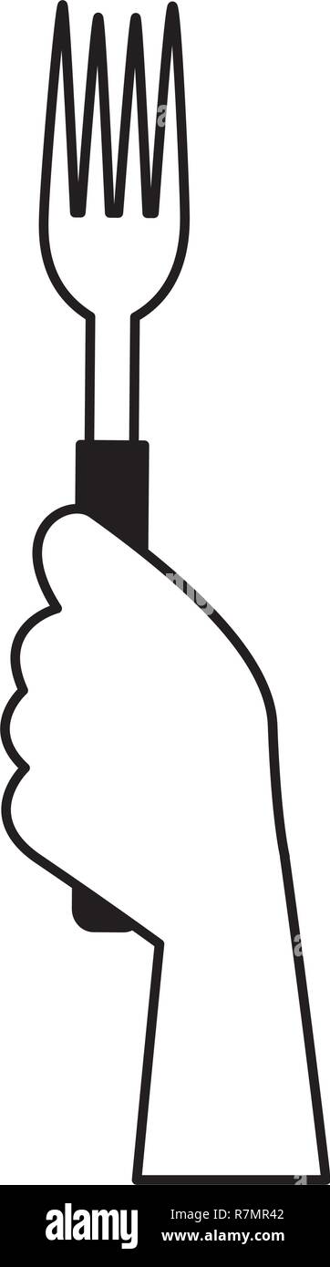hand holding fork on white background Stock Vector Image & Art - Alamy