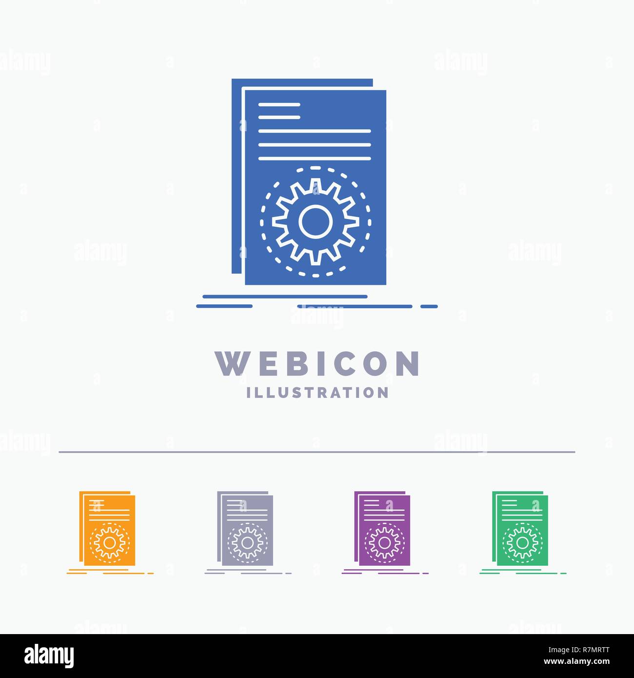 Code Executable File Running Script 5 Color Glyph Web Icon Template Isolated On White