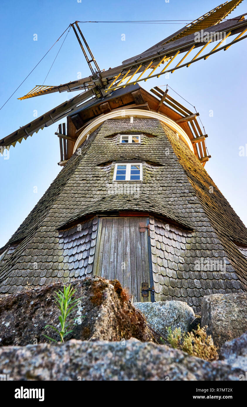 Stones at the Dutch windmill on Usedom. Germany Stock Photo - Alamy