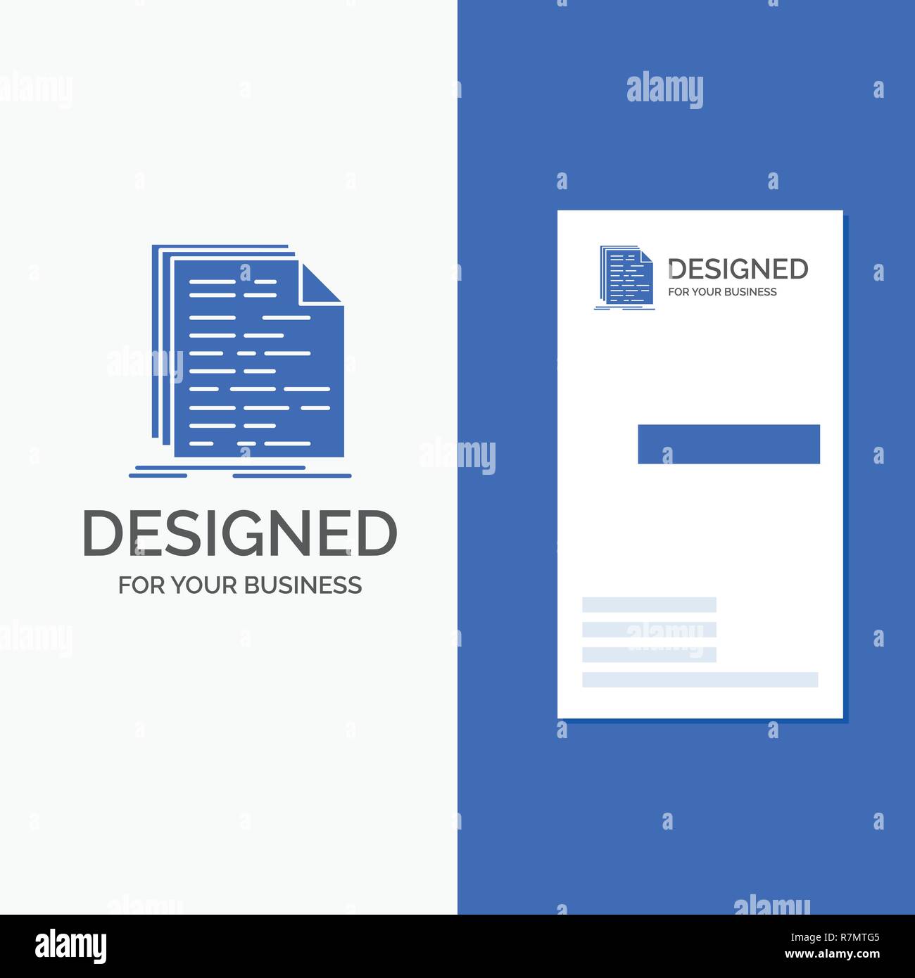 Business Logo For Code Coding Doc Programming Script Vertical Blue Business Visiting Card