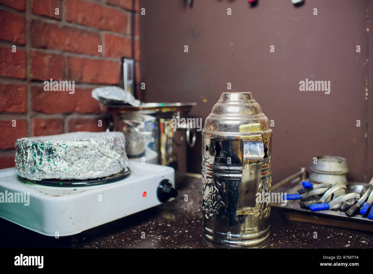 hookah accessories. desktop for person who makes hookah. details and ...