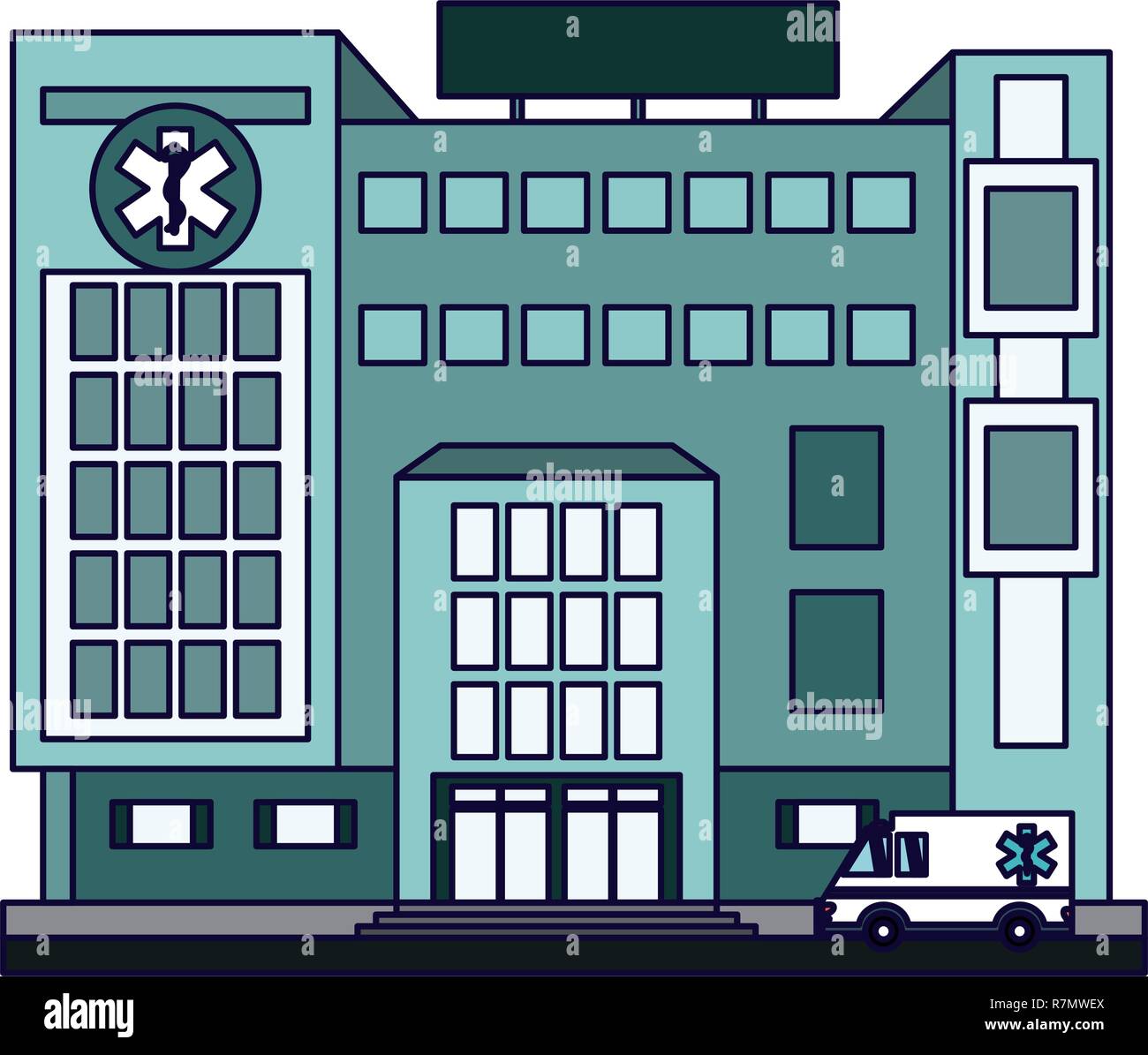 Hospital building scenery Stock Vector Image & Art - Alamy