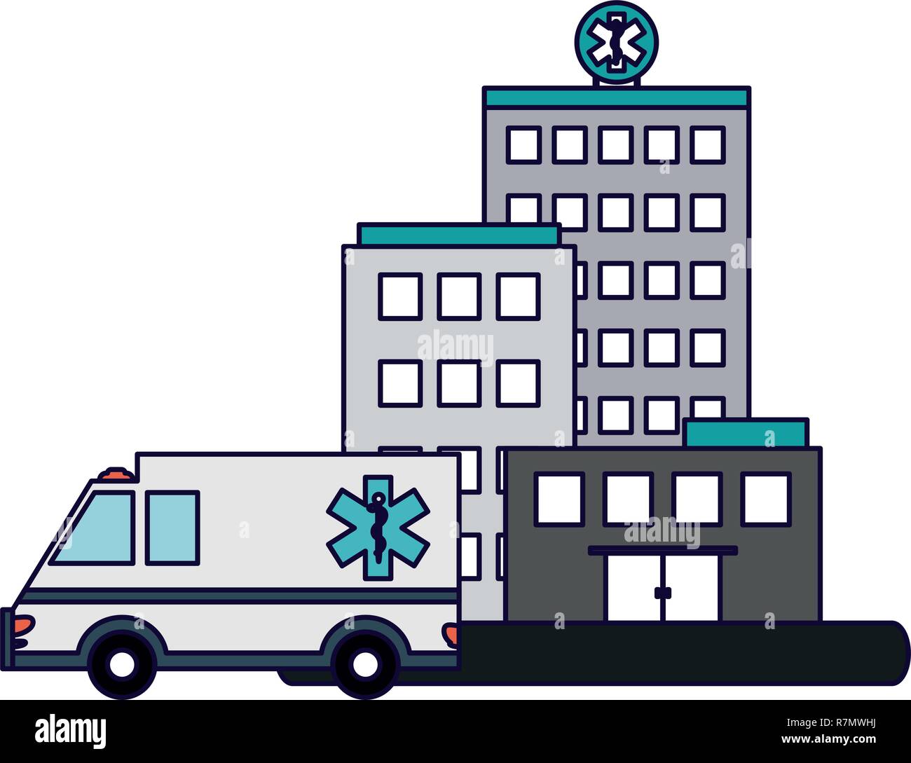 Hospital building scenery Stock Vector Image & Art - Alamy