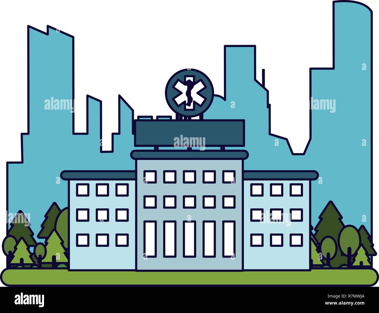 Hospital building scenery Stock Vector Image & Art - Alamy