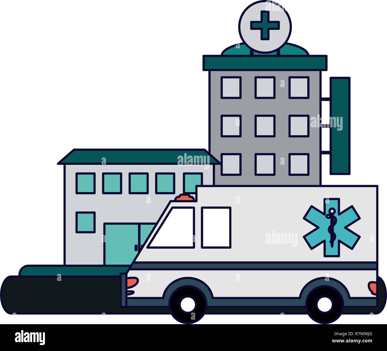 Hospital building scenery Stock Vector Image & Art - Alamy