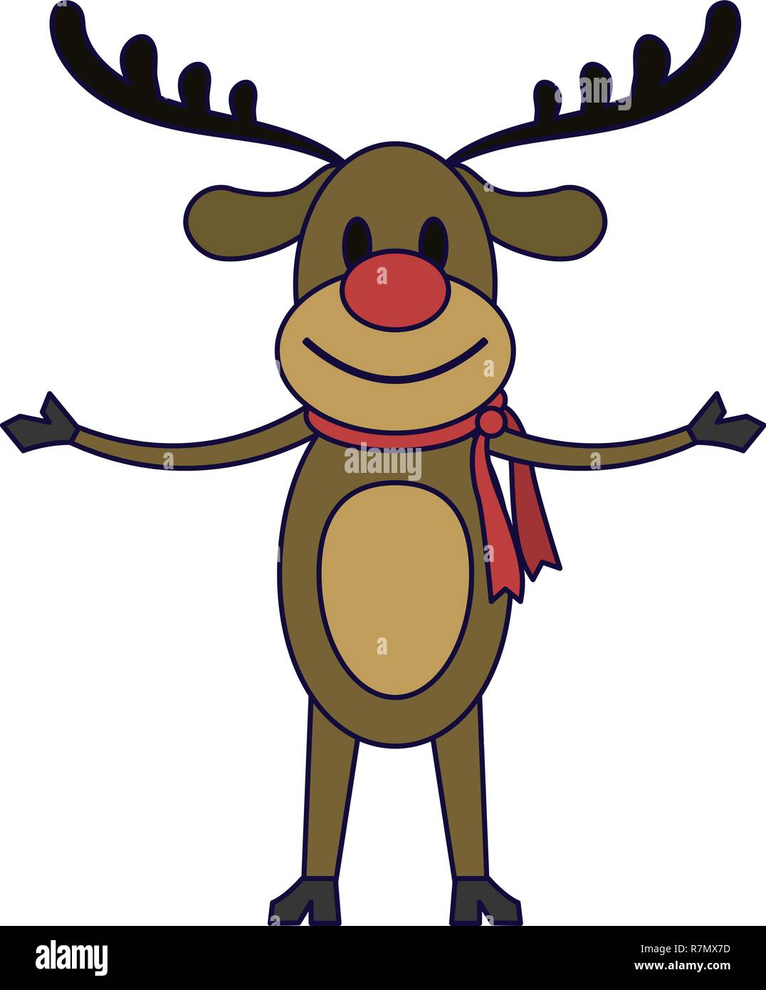 Christmas reindeer cartoon Stock Vector Image & Art - Alamy