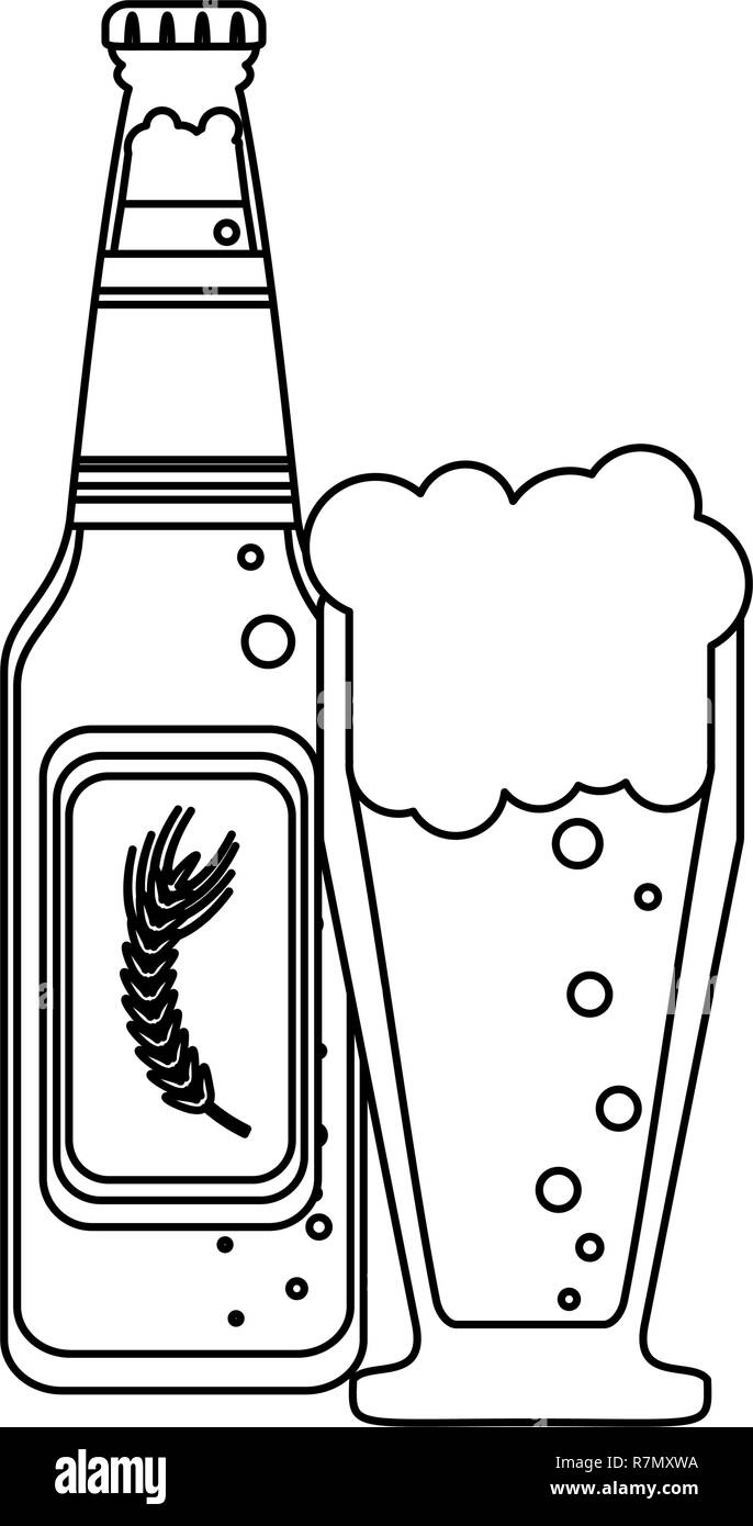 Fresh beer foam in bottle Stock Vector Images - Alamy