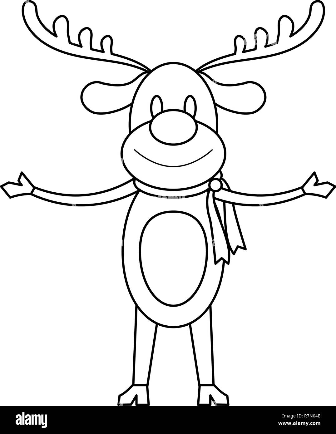Reindeer Cartoon Black And White