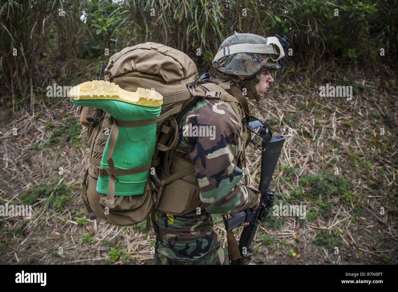 U.S. Marine Corps Cpl. Joshua Hatfield, Recon Team Leader, with ...